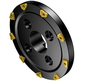 Finishing face milling cutter for bi-metal materials (Al and GCI)