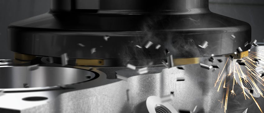 Finishing face milling cutter for bi-metal materials (Al and GCI)