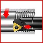 How to choose infeed method in thread turning operations